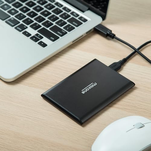 Maxone 2TB Ultra Slim Portable External Hard Drive HDD USB 3.0 Compatible with PC, Laptop - Charcoal Grey