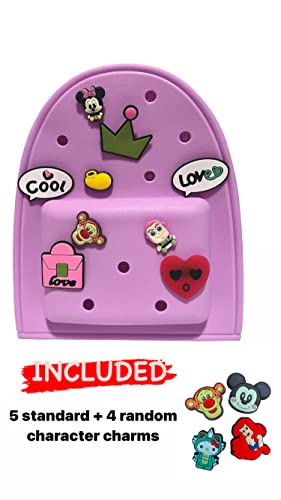 Happy Home Silicone Women Backpack With Charms-Small Travel Crossbody Bag Lightweight Durable Waterproof (Light Purple)