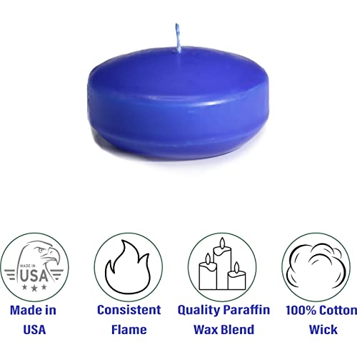 CandleNScent Unscented Floating Candles | Large 2 Inch - Fits in 2 Inch Vase and Above | Navy Blue | Floats On Water | Pack of 12
