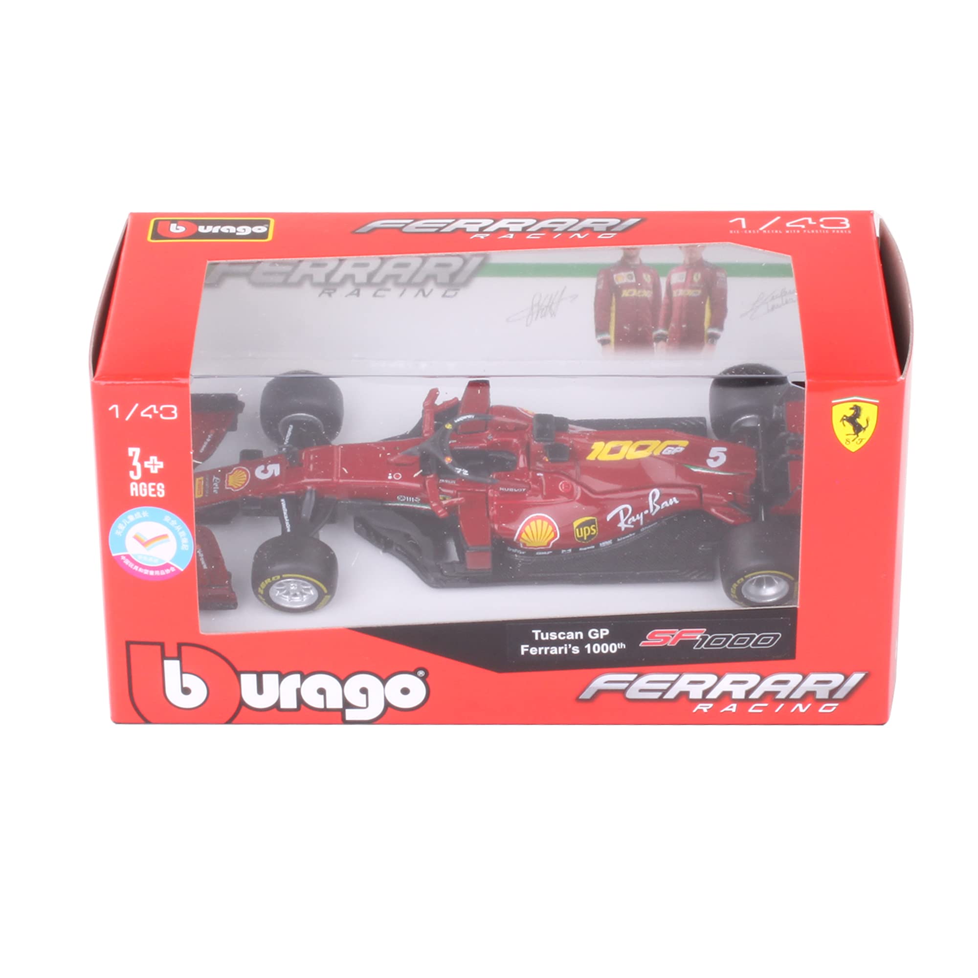 Bburago 1/43 2020 SF1000 F1#5 Sebastian Vettel Diecast Model Car 36823