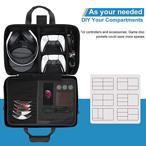 TAYCASE Carrying Case for Ps5, Large Travel Case Compatible with Playstation 5, Black