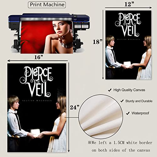 Pierce The Veil Posters Selfish Machines Album Cover Canvas Art Wall Pictures for Modern Office Prints 12" x 18" Unframed WXHYZZ