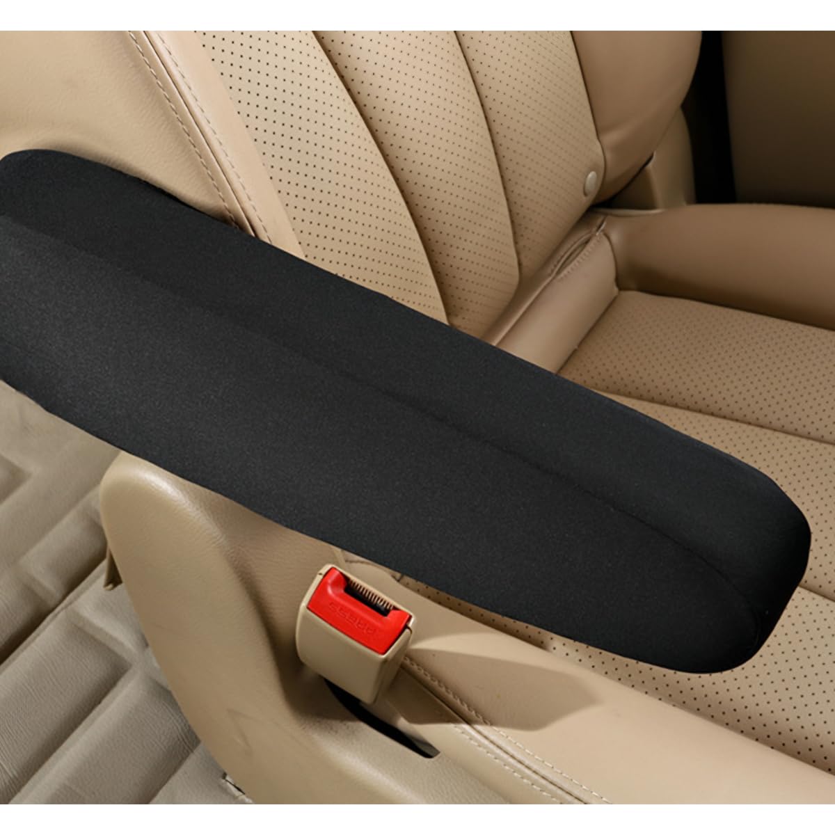 BESULEN 2 PCS Car Front Seat Armrest Covers, Auto Cloth Fabric Direct Replacement Center Console Lid Armrest Cover Skin Protectors, Universal Accessories for Vehicles, SUV, Truck, Van & More (Black)
