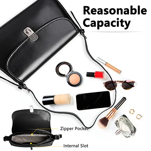 PS PETITE SIMONE Small Black Shoulder Bag for Women Brianna Trendy White Mini Purse Shoulder Handbag