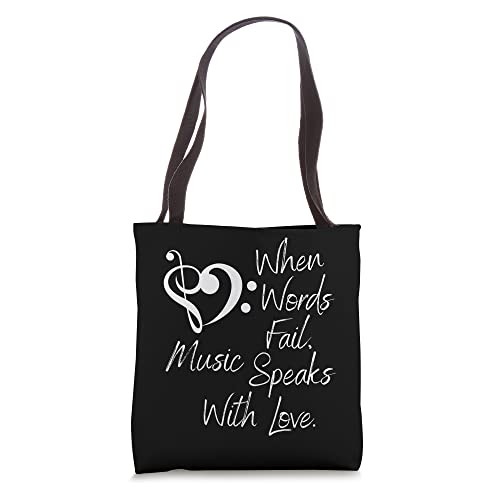 Feelings Are Music Heart Musical Notes Teen Girl Women Tote Bag