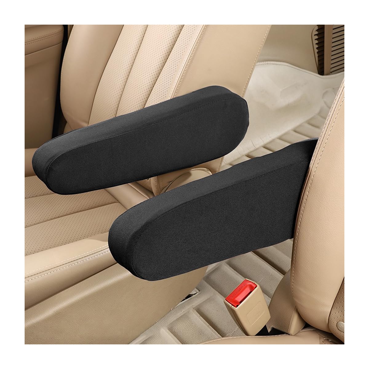 BESULEN 2 PCS Car Front Seat Armrest Covers, Auto Cloth Fabric Direct Replacement Center Console Lid Armrest Cover Skin Protectors, Universal Accessories for Vehicles, SUV, Truck, Van & More (Black)