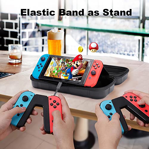 ESTARER Carrying Case for Nintendo Switch OLED Hard Travel Case, Storage Protective Cover Carry bag Pouch w/16 Game Card Cartridges,Black