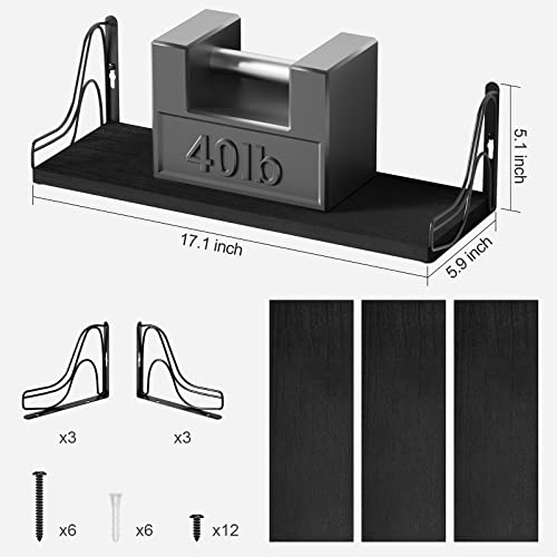 SRIWATANA U Shelves Wall Mounted Set of 3 and Large Floating Shelves Set of 3 (Contains 2 Items)