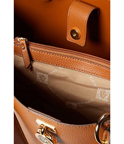 Anne Klein Lock Tote, Saddle/Saddle
