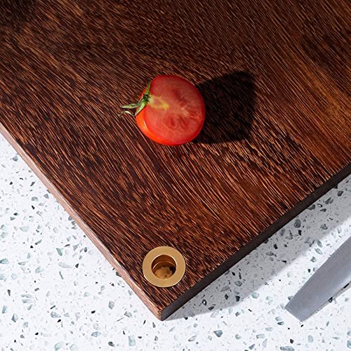 GULRUH Wood Cutting Boards for Kitchen, Ebony Wood Cutting Board, Solid Wood Cutting Board, Kitchen Household Vegetable Cutting Square Thickened Whole Wood Cutting Board