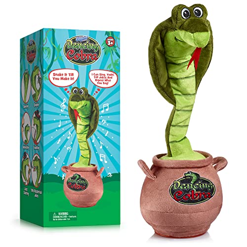 Gagster Dancing Cobra Snake - Sings, Repeats What You Say & Tells Jokes. Talking, Yodeling, Dancing, Mimicking - This Hysterically Funny Plush Novelty Mimic Toy is a Great Gag Gift for Adults & Kids