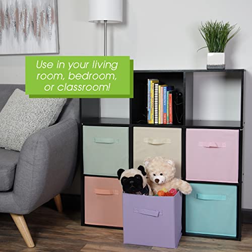 7Penn Basket Cube Storage Bins - 6pk Pastel 10in Square Collapsible Fabric Storage Cubes Organizer Bins for Playroom