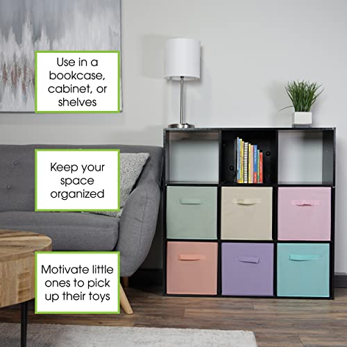 7Penn Basket Cube Storage Bins - 6pk Pastel 10in Square Collapsible Fabric Storage Cubes Organizer Bins for Playroom