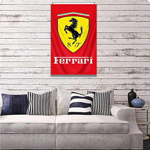 Kasflag Racing Flag Banner Vertical (3x5 Feet, Heavy Duty, Durable 150D Polyester) Brass Grommets Banner For Outdoor Room Man Cave/Garage