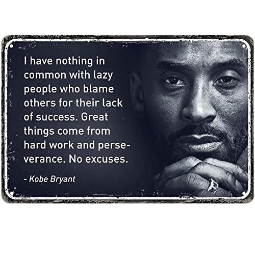 Mamba Mentality Poster Motivational Quotes Wall Art Decor Boys Room Decor Office Motivational Basketball Sports Posters Gym Sign Locker Room Decor Great Things Come From Hard Work Metal Signs Home Bathroom Wall Decorations 8 X 12 Inch