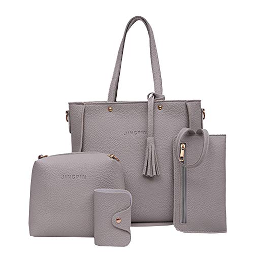 2023 4pcs Women Leather Bags Tote Bag Ladies Purse Shoulder Bags Girls Fashionable Casual Satchel Handbags for Women