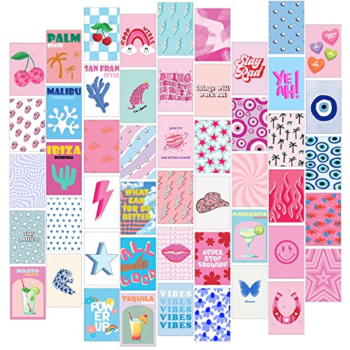 Preppy Room Decor Aesthetic Wall Collage Kit Pictures for Bedroom Wall Decor, Cute and Preppy Wall Decor Aesthetic Posters, Preppy Things for Teen Girls Trendy Stuff, Preppy Posters for Room Aesthetic (Preppy, 50pcs of 4x6inch)