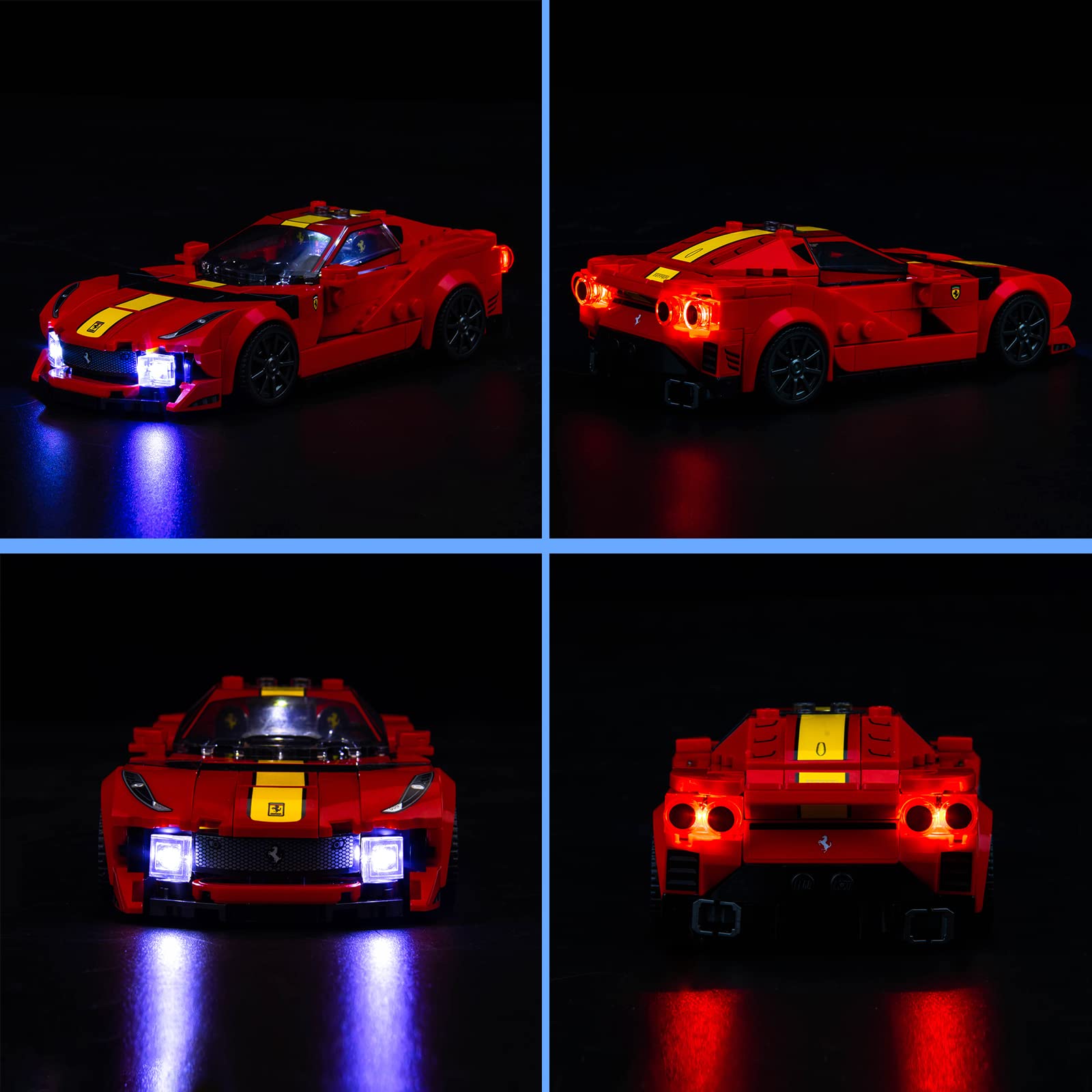 VONADO LED Light Kit Compatible with Lego Speed Champions Ferrari 812 Competizione 76914, DIY Lighting Set Compatible with Lego Ferrari 76914 Race Vehicle (NO Model)