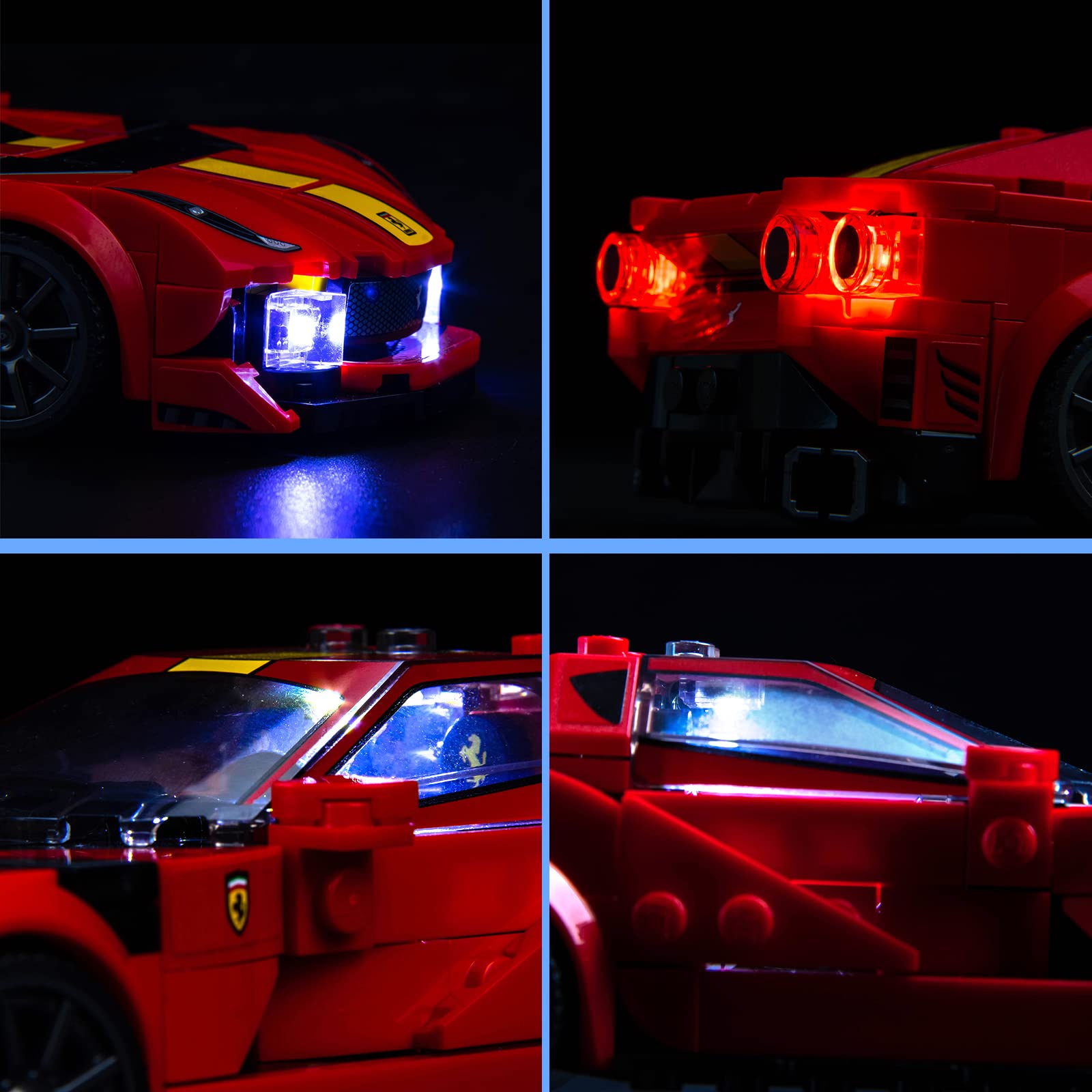 VONADO LED Light Kit Compatible with Lego Speed Champions Ferrari 812 Competizione 76914, DIY Lighting Set Compatible with Lego Ferrari 76914 Race Vehicle (NO Model)
