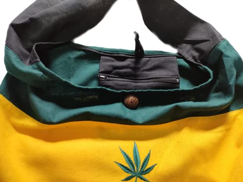 Hippie Crossbody Cotton Bag Thai Top Zip Hobo Sling Bag Handmade Hipster Messenger Shoulder Bag