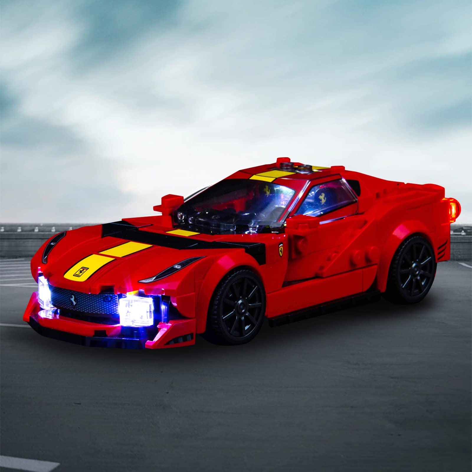 VONADO LED Light Kit Compatible with Lego Speed Champions Ferrari 812 Competizione 76914, DIY Lighting Set Compatible with Lego Ferrari 76914 Race Vehicle (NO Model)