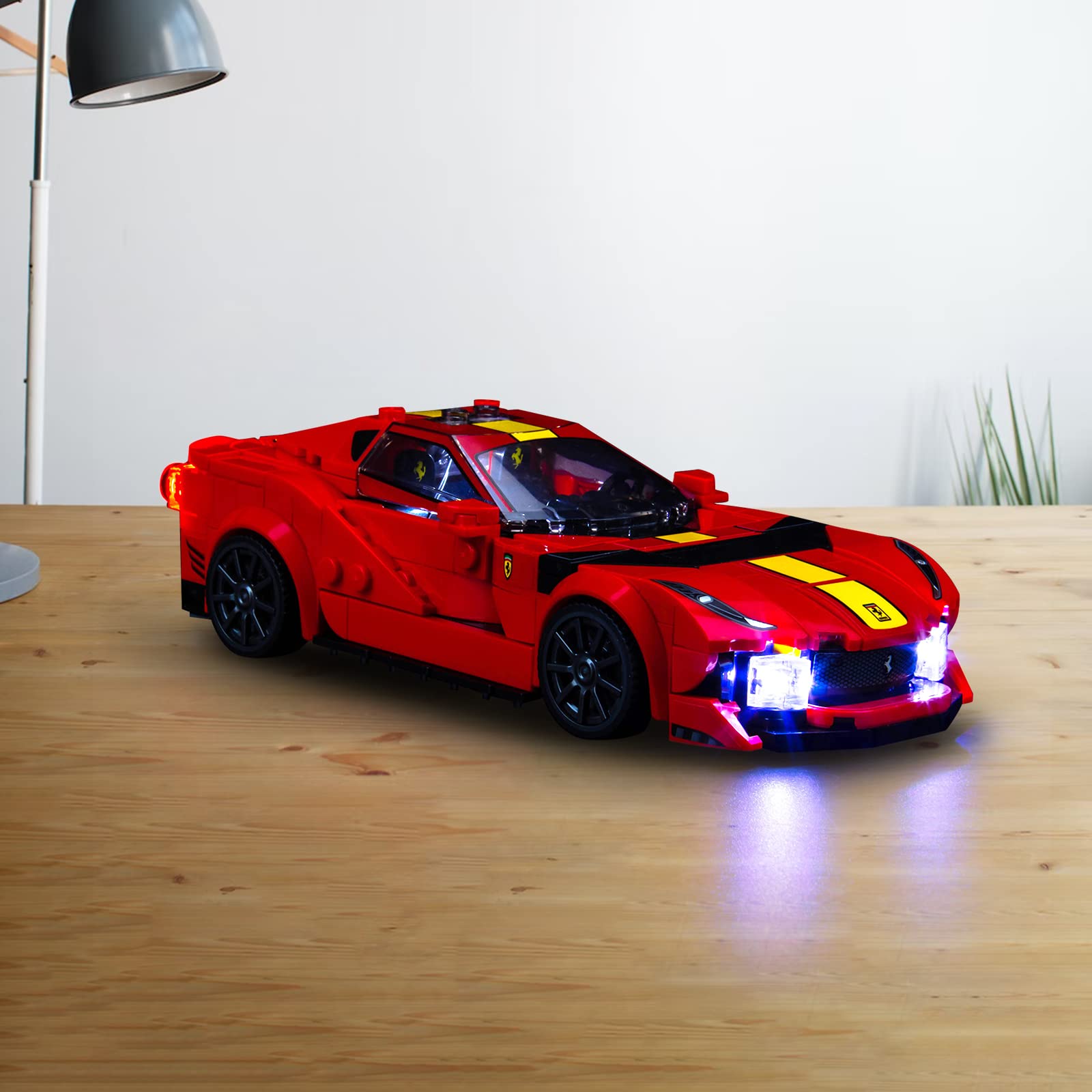 VONADO LED Light Kit Compatible with Lego Speed Champions Ferrari 812 Competizione 76914, DIY Lighting Set Compatible with Lego Ferrari 76914 Race Vehicle (NO Model)