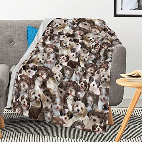 Havanese Dog Blanket for Dog Mom, Dog Dad, Friends, Dogs Lover, Havanese's Lovers - Super Soft Warm Fleece Throws Blankets for Bed, Sofa, Couch