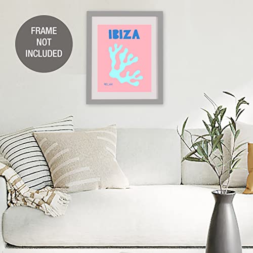 Preppy Wall Art Prints Set of 6 Abstract Beach Travel Destination for Home Decor (8" x 10" Unframed on Premium Fine Art Matte Paper), Minimalist Matisse Style