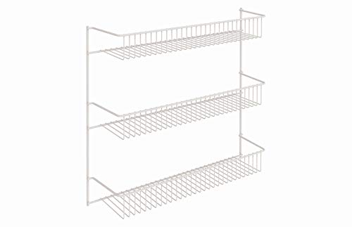 ClosetMaid 8279 24-Inch Wide Laundry Utility Hanger Shelf , White & 3-Tier Hanging Wall Mounted Metal Rack for Spices, Shelf Storage, Pantry Organization, Laundry, Kitchen, Bathroom, White, 8022
