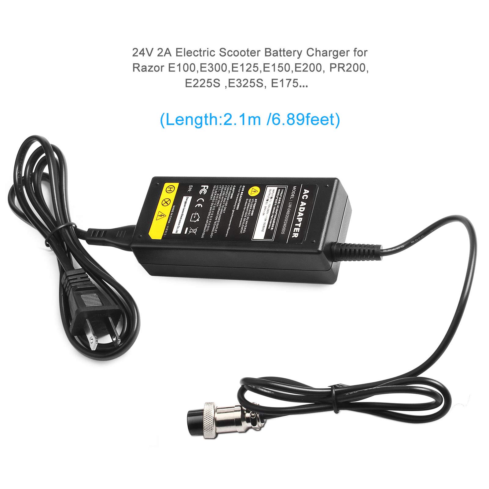 TREE.NB 24V 2A Electric Battery Charger for Mini Chopper Sunl City Express Razor CC2420 E100 E125 E150 E175 E200 E225S E300 E325S E500 MX350 PR200 Pocket Mod Rocket