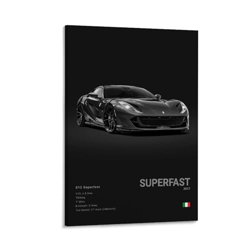 Car Poster Ferrari F40 Supercar Posters Racing Car Canvas Wall Art For Boy's Bedroom SuperCar Wall Decor Frame-style 20x30inch(50x75cm)