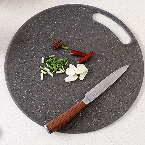 GULRUH Wood Cutting Boards for Kitchen, Chopping Block Imitation Marble Plastic Round Fruit Vegetable Cutting Board