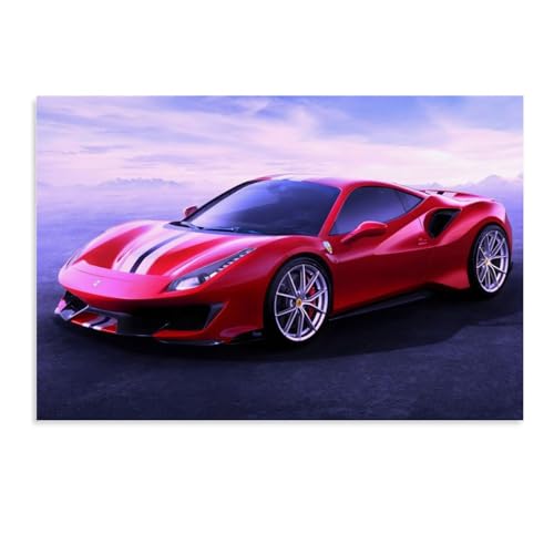 Car Poster Ferrari F40 Supercar Posters Racing Car Canvas Wall Art For Boy's Bedroom SuperCar Wall Decor Unframe-style 24x16inch(60x40cm)
