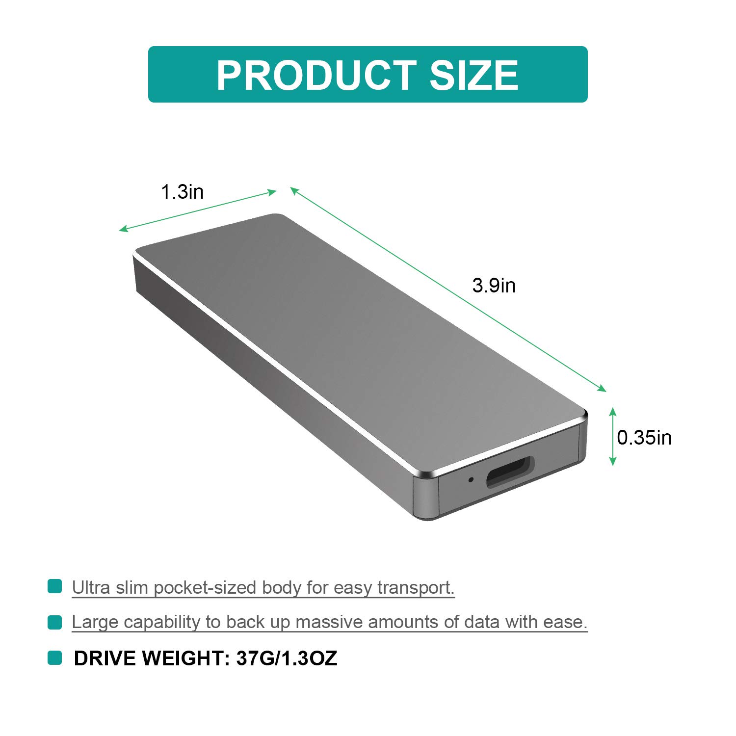 External Hard Drive 2TB Type C USB3.1 for PC, Mac, Desktop Computer Wii U, Xbox (2to, Red)