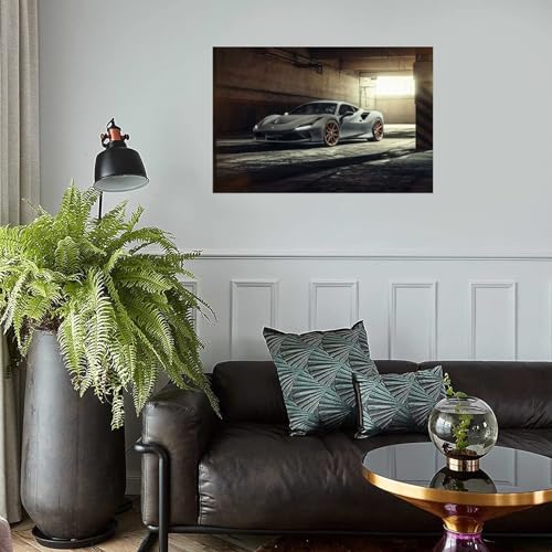 Car Poster Ferrari F40 Supercar Posters Racing Car Canvas Wall Art For Boy's Bedroom SuperCar Wall Decor Unframe-style 18x12inch(45x30cm)