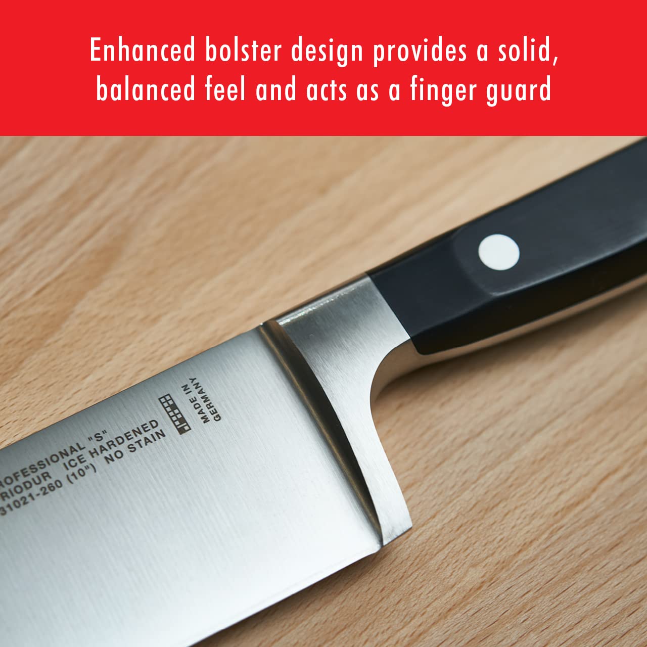 Zwilling J.A. Henckels Professional S, Chef Knife, Kitchen Knife, German Knife, 8 Inch, Stainless Steel, Black