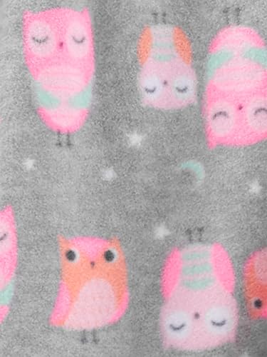 Simple Joys by Carter's Girls' Fleece Nightgowns, Pack of 2, Grey/Pink Owl, 6-7