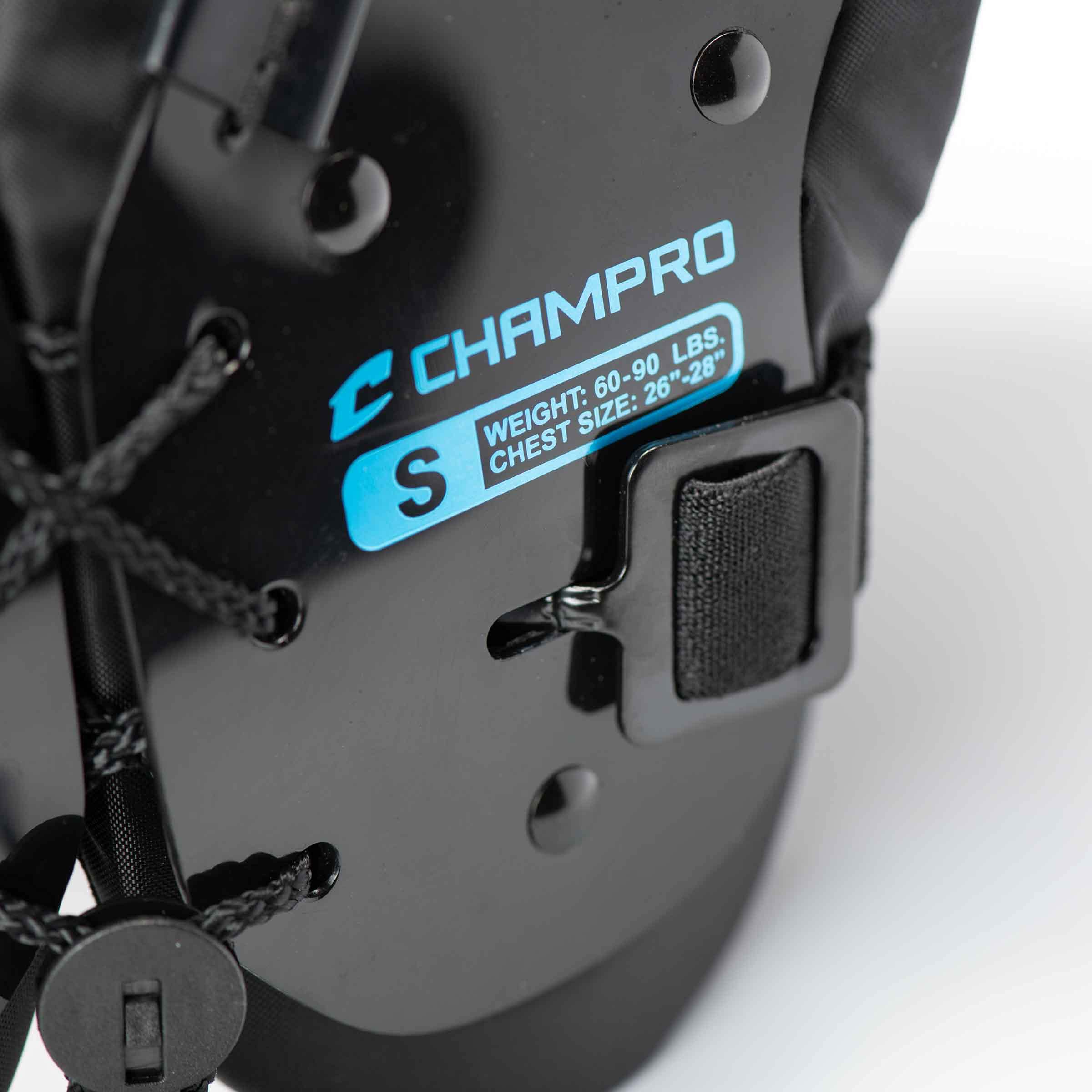 CHAMPRO Youth Scorpion Shoulder Pad, Black, Blue, 60-90 lbs (FSP5)