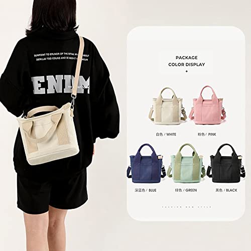 Calendarm-Usa Japanese Canvas Bag, Large Capacity Multi-Pocket Handbag Canvas Japanese Handmade Tote Crossbody Bag (Black)