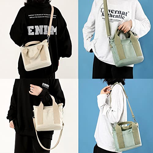 Calendarm-Usa Japanese Canvas Bag, Large Capacity Multi-Pocket Handbag Canvas Japanese Handmade Tote Crossbody Bag (Black)
