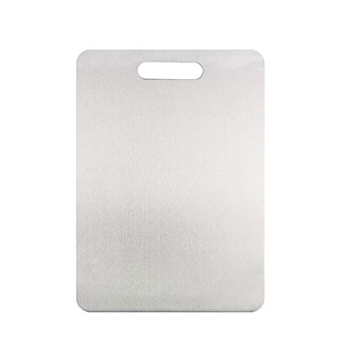 GULRUH Wood Cutting Boards for Kitchen, Multi-Function Stainless Steel Cutting Board Home Kitchen Rectangular Board Chopping Board Kneading Dough Cutting Boar