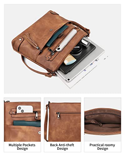FADEON Large Crossbody Bags for Women Crossbody Purses Ladies Designer lightweight PU Leather Shoulder Bag with Tassel