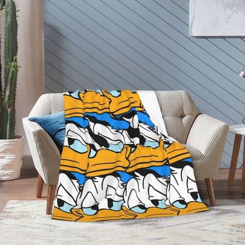 Funny Don.ald Duck Throw Blankets Fleece Blanket Super Soft Plush Throw Blanket 50"X40" Cozy Fuzzy Bed Blankets Microfiber Flannel Blankets for Couch, Bed, Sofa