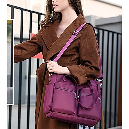 EDIWER Nylon Tote Bag for Women Multi-function Shoulder Handbag Waterproof Travel Crossbody Bag Large Capacity Work bag