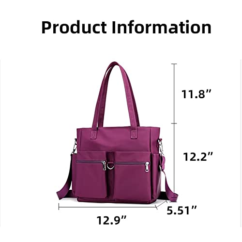 EDIWER Nylon Tote Bag for Women Multi-function Shoulder Handbag Waterproof Travel Crossbody Bag Large Capacity Work bag