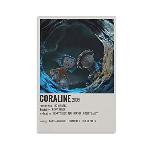 SIPMAN Vintage Movie 90s Room Aesthetic Coraline Canvas Print Home Decorations Posters for Room Aesthetic Wall Art Poster Unframe 12x18inch(30x45cm)