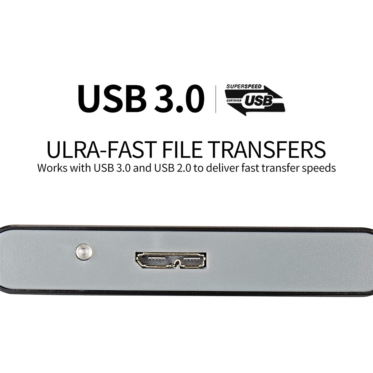 PANGQIE Portable SATA External Hard Drive HDD 2TB 1TB 500GB USB3.0 Ulra-Fast File Transfers (2TB, Black)