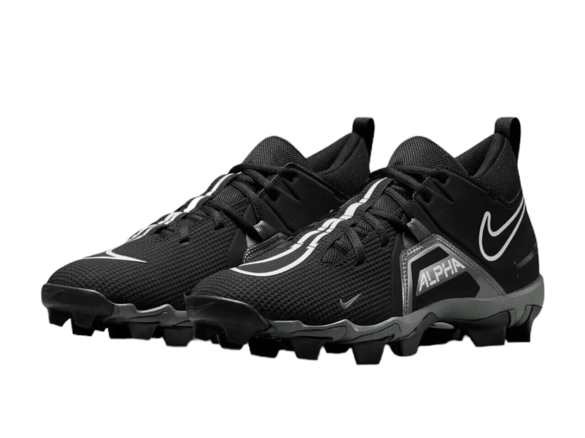 Nike Alpha Menace 3 Shark Men's Football Cleat (us_Footwear_Size_System, Adult, Men, Numeric, Medium, Numeric_12), Black/Iron Grey/White