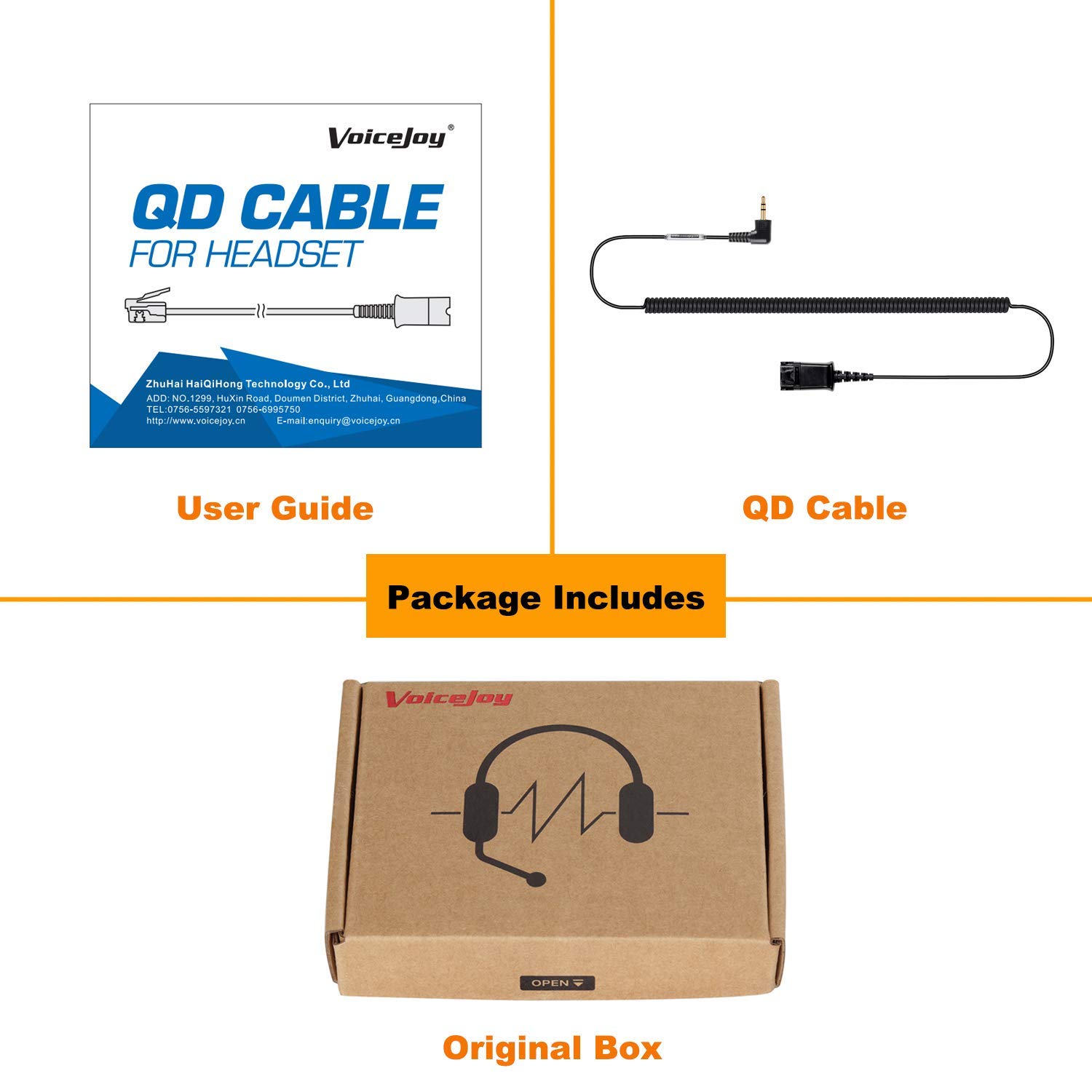 Quick Disconnect QD to 2.5mm Telephone Headset Adapter Cable Coiled Headset to Cisco Linksys SPA Polycom Grandstream Panasonic Zultys & Gigaset Office IP & Many Cordless Dect Phones