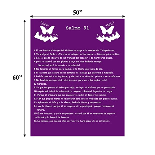 YIVIVEN Salmo 91 En EspaƱol Blanket Christian Gifts 50"x60", Religious Throw Blanket, Christian Blankets Plush, Salmo 91 Throw Blanket (Salmo 91) Prayer Blanket Scripture Blanket